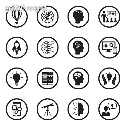 Innovation Icons. Black Flat Design In Circle. Vector Illustration ...