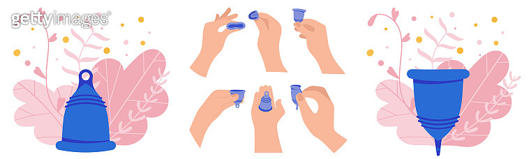 Menstrual period use cup to collecting blood. Menstrual cup hygiene ...