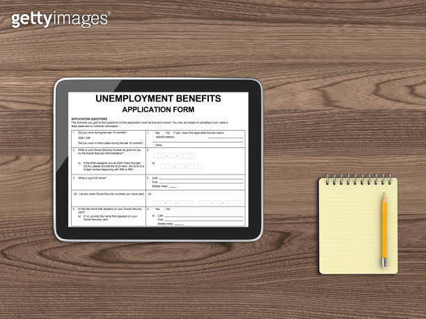 Unemployment benefits insurance application form tablet 이미지 (1219754957 ...