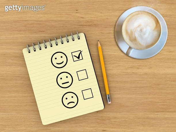 Customer satisfaction survey feedback notepad (1222607900) - 게티이미지뱅크