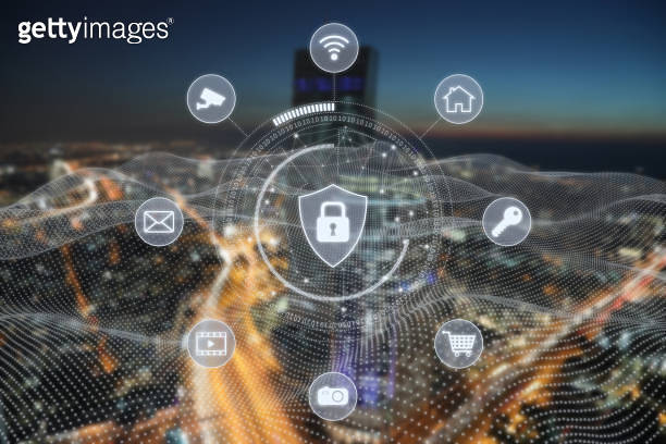 Computer network security cyber connection safety big data protection ...