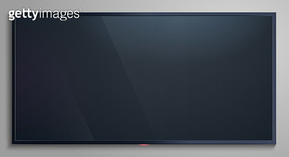 Realistic tv screen. Lcd modern blank display, television monitor ...