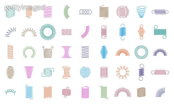 Metal curved spring. Wire springs, mechanical curved steel flexible ...