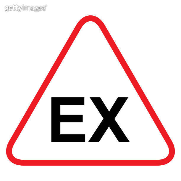 Explosive EX icon, danger symbol isolated on white background. Vector ...