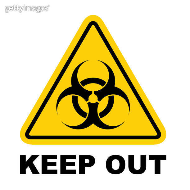 Biohazard keep out modern website icon isolated on white background ...