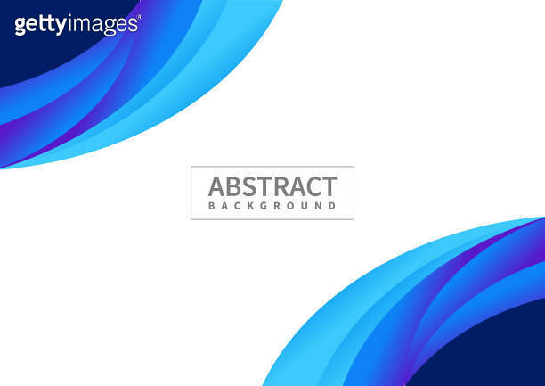 Abstract template header and footers curve blue color design on white ...