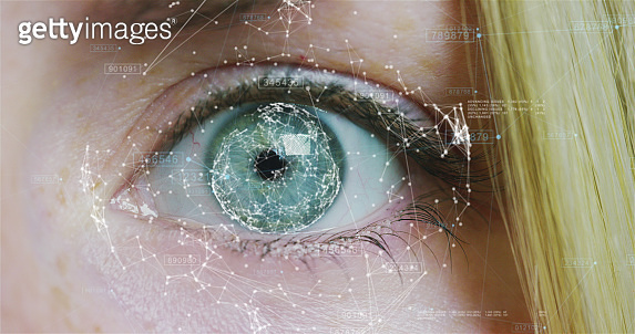 Face scan of a human being futuristic vision, vision and control and ...
