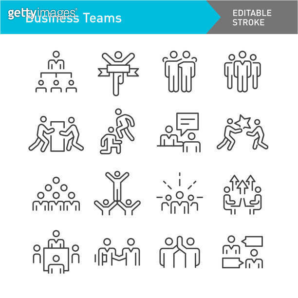 Business Teams Icons - Line Series - Editable Stroke 이미지 (1270222126 ...