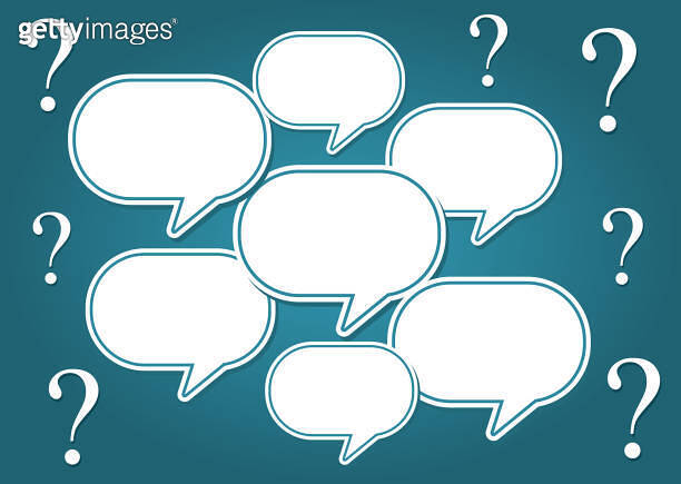 Question marks With speech bubbles. Question marks around speech ...