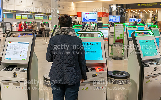 Self service check in machine at Lisbon airport,Portugal. (1213737874 ...