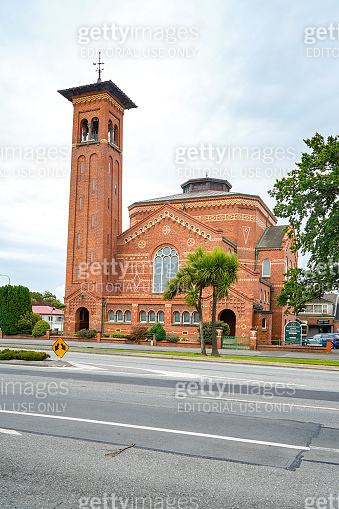 First Presbyterian Church, Street view of Invercargill town, New ...