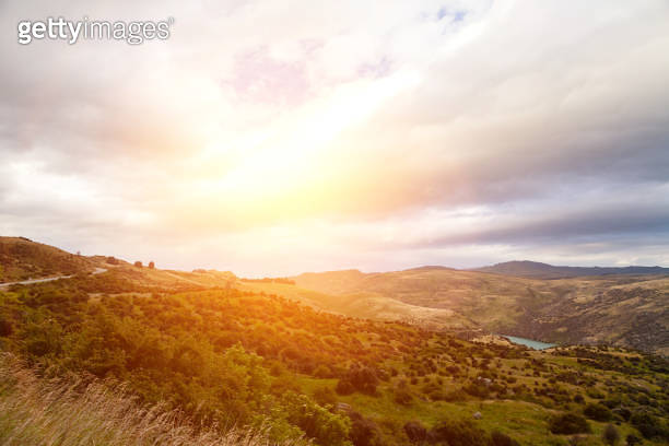 Landscape before sunset in New Zealand. 이미지 (1197509709) - 게티이미지뱅크