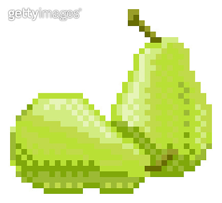 Pear Pixel Art 8 Bit Video Game Fruit Icon (1215713560) 일러스트, 무료 일러스트 ...