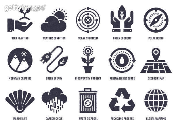 Environment Behavior Vector Icon Pack With Stipple Texture Effect 이미지 ...