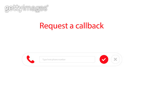 Callback form. Call us back. Request a phone call. Phone icon with ...