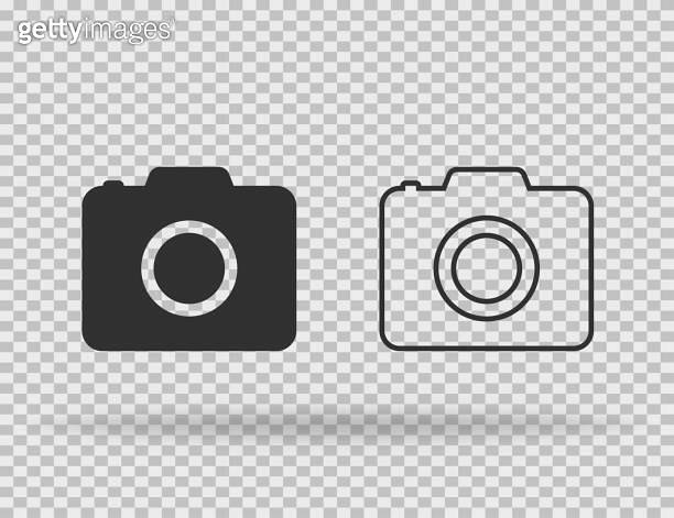 Photo camera icons. Video or photo cameras set with bold and linear ...