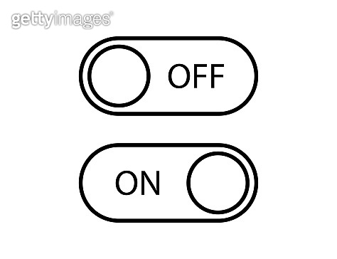 Switch on and off toggle. Slider control to turn on and off. Isolated ...