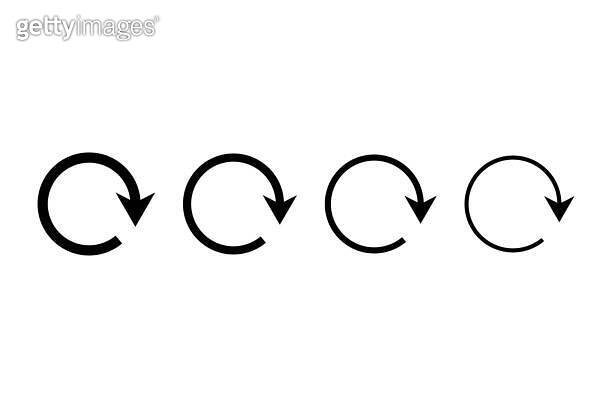 Circle arrow collection from bold to thin. Isolated collection of round ...