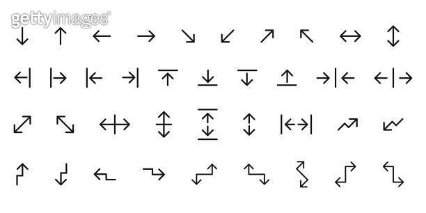 Arrows set. Black navigation cursor icons. Isolated collection of ...
