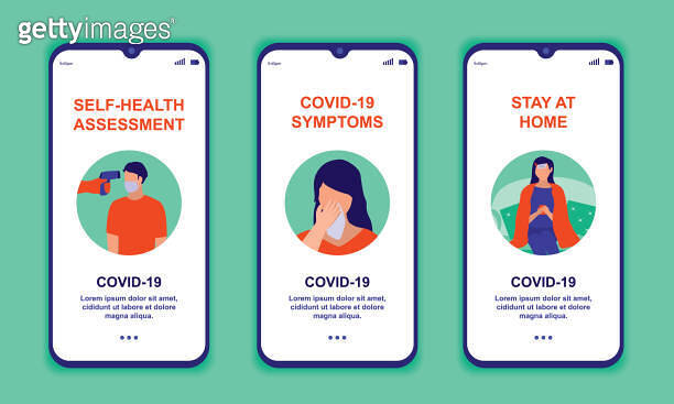 Self-Health Assessment Mobile App. Medical And Health Concept. Vector ... Self-Health Assessment Mobile App. Medical And Health Concept. Vector ...