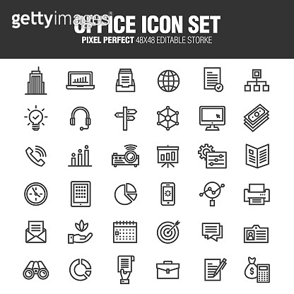 office icon set. 48 x 48 pixels complete. 이미지 (1227482154) - 게티이미지뱅크