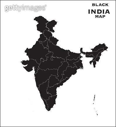 BLACK map of India new India map 2020 (1210039981) 일러스트, 무료 일러스트, 아이콘 ...
