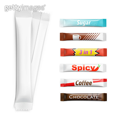 Set of stick pack for products of the food and cosmetic industry on ...