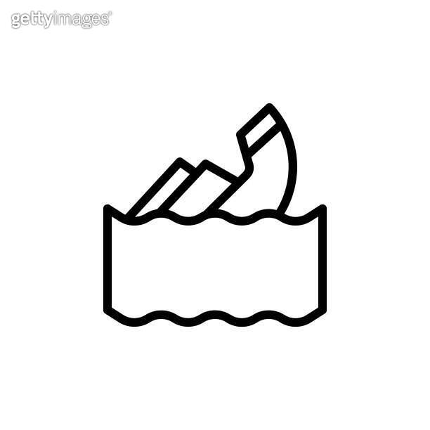 Sinking, Titanic, ocean icon. Simple line, outline vector elements of ...