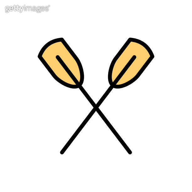 Paddle icon. Simple color with outline vector elements of hipster style ...