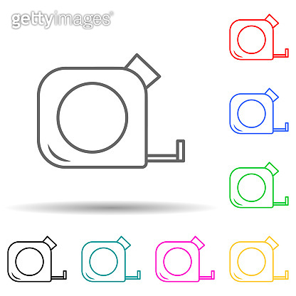 tape measure multi color style icon. Simple thin line, outline vector ...