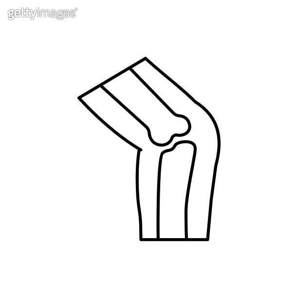 Broken knee joint bone icon. Simple line outline vector orthopedics ...