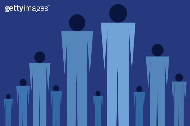 Illustration of human figures to represent a group of people standing ...
