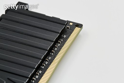 A part of computer RAM memory. Random Access Memory on white background ...