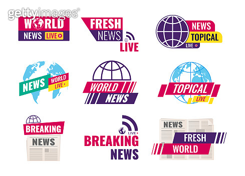 TV title news bar logos. Set of journalism conceptual logo. (1222231480 ...