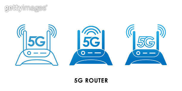 5G Router icon logo vector illustration. 5G internet connection vector ...