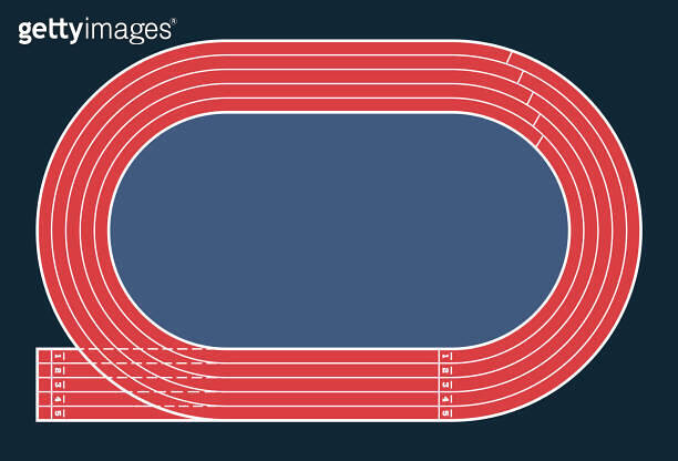 Running track, top view of sport stadium. Vector illustration. 이미지 ...