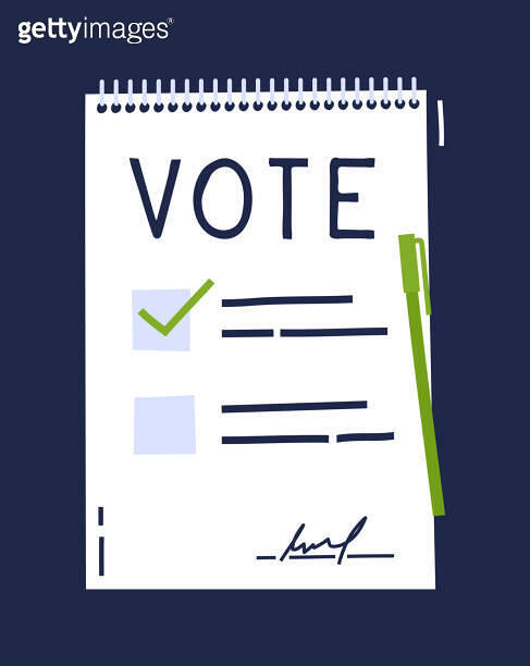 Vote document Bulletin concept. Cute cartoon list, choice of options ...