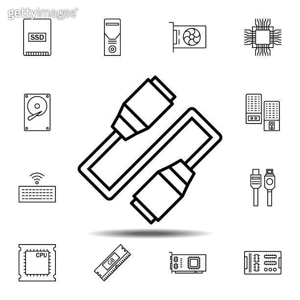 hardware, LAN cable icon. Simple thin line, outline vector element of hardware icons set for UI ...
