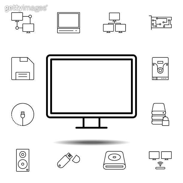 hardware, monitor, pc icon. Simple thin line, outline vector element of hardware icons set for ...