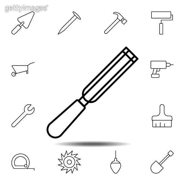 shisel, sharp icon. Simple thin line, outline vector element of Construction tools icons set for ...