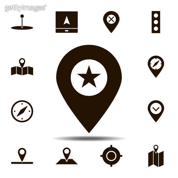 location, star icon. Simple glyph, flat vector element of Location ...