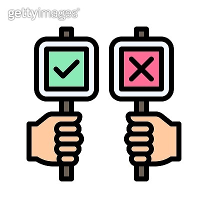 election related hand board in hands with correct and incorrect sign ...