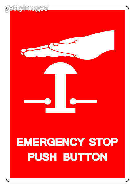 Emergency Stop Push Button Symbol Sign,Vector Illustration, Isolate On ...