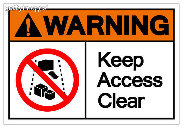Warning Keep Access Clear Symbol Sign, Vector Illustration, Isolate On ...