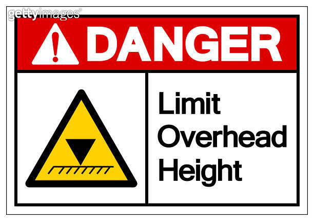 Danger Limit Overhead Height Symbol Sign, Vector Illustration, Isolated ...