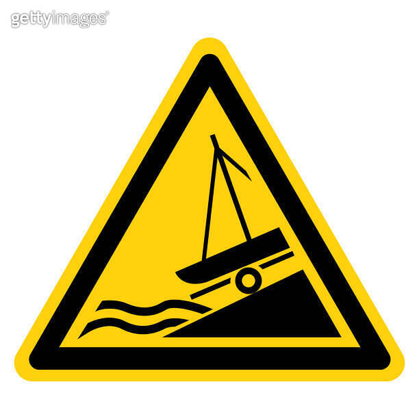 Warning Slipway Symbol Sign, Vector Illustration, Isolate On White ...