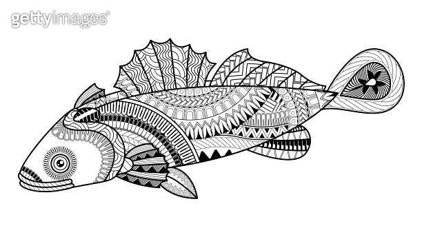 Goby fish for Coloring book vector. (1287031636) 일러스트, 무료 일러스트 - 게티이미지뱅크