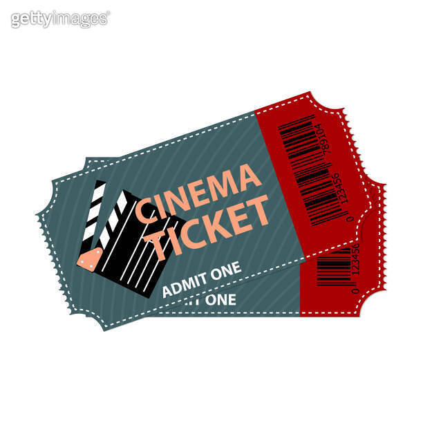 Cinema ticket isolated. Two movie coupon design 이미지 (1279872695) - 게티이미지뱅크