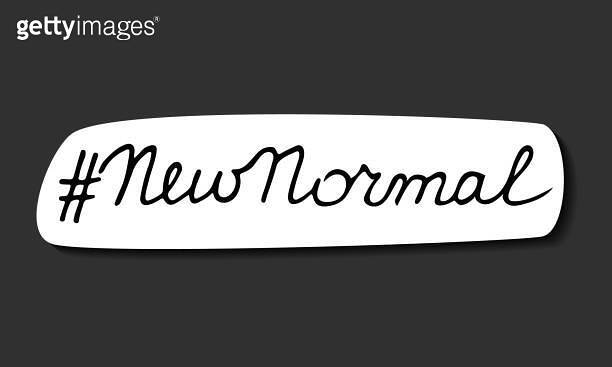 New normal sticker ready for print. Hand drawn black lettering. Second ...