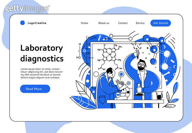 Scientists work in the laboratory. People in medical coats, chemical ...